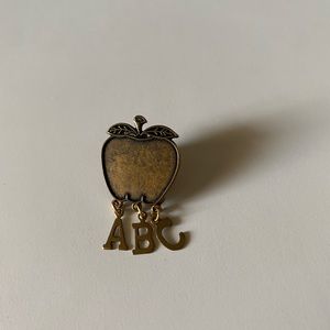 Jewelry | Vintage Rustic Unique Apple Abc D Pin Brooch | Poshmark